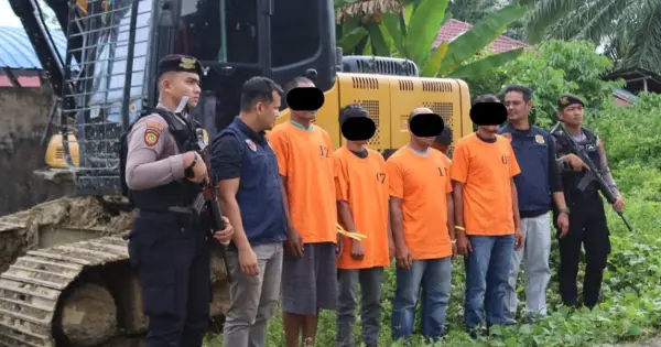Polisi Tangkap Lima Penambang Ilegal di Nagan Raya