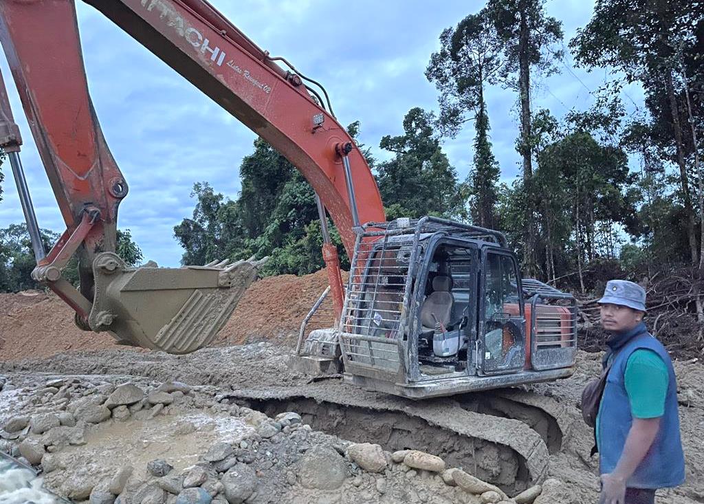 Gerebek Tambang Emas Ilegal di Nagan Raya, Polisi Tahan Empat Penambang dan Satu Ekskavator