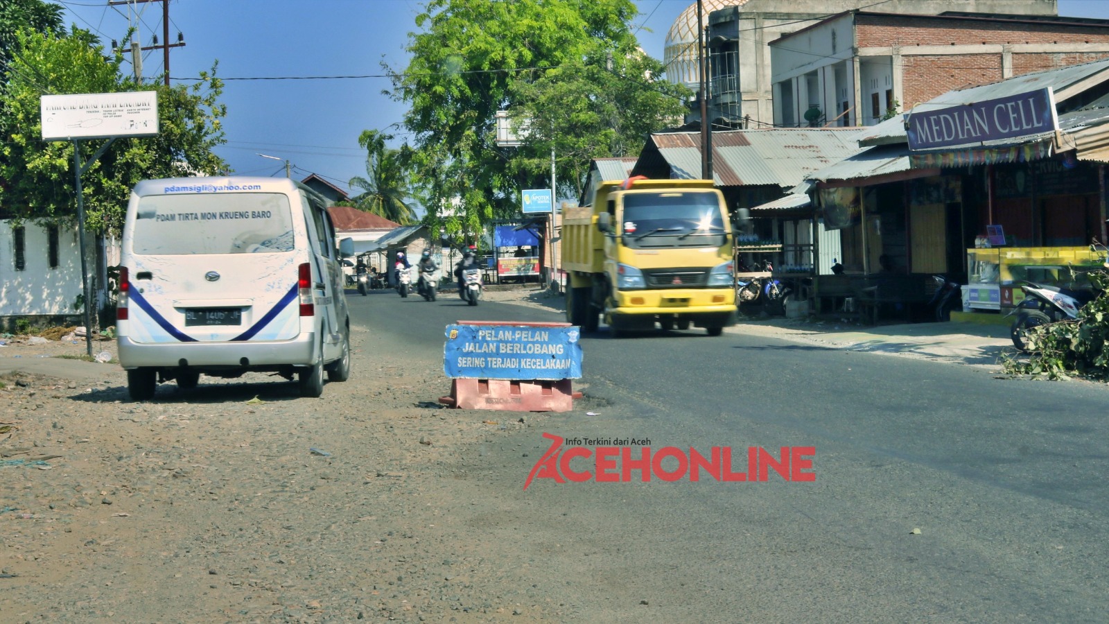 Baru Setahun Dibangun, Jalan Lingkar Kunire Pidie Kembali Berlubang