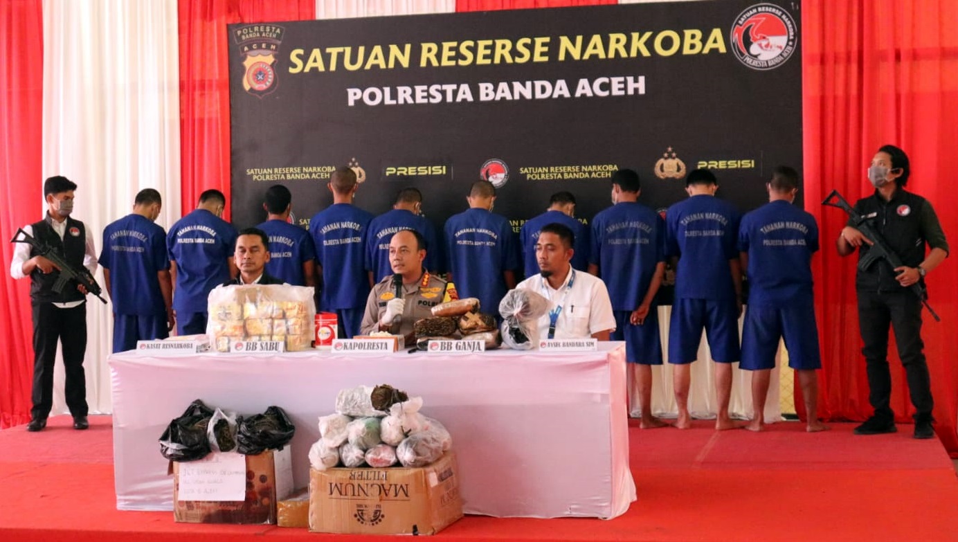 Selama 2023, Polresta Banda Aceh Ungkap 107 Kasus Narkoba