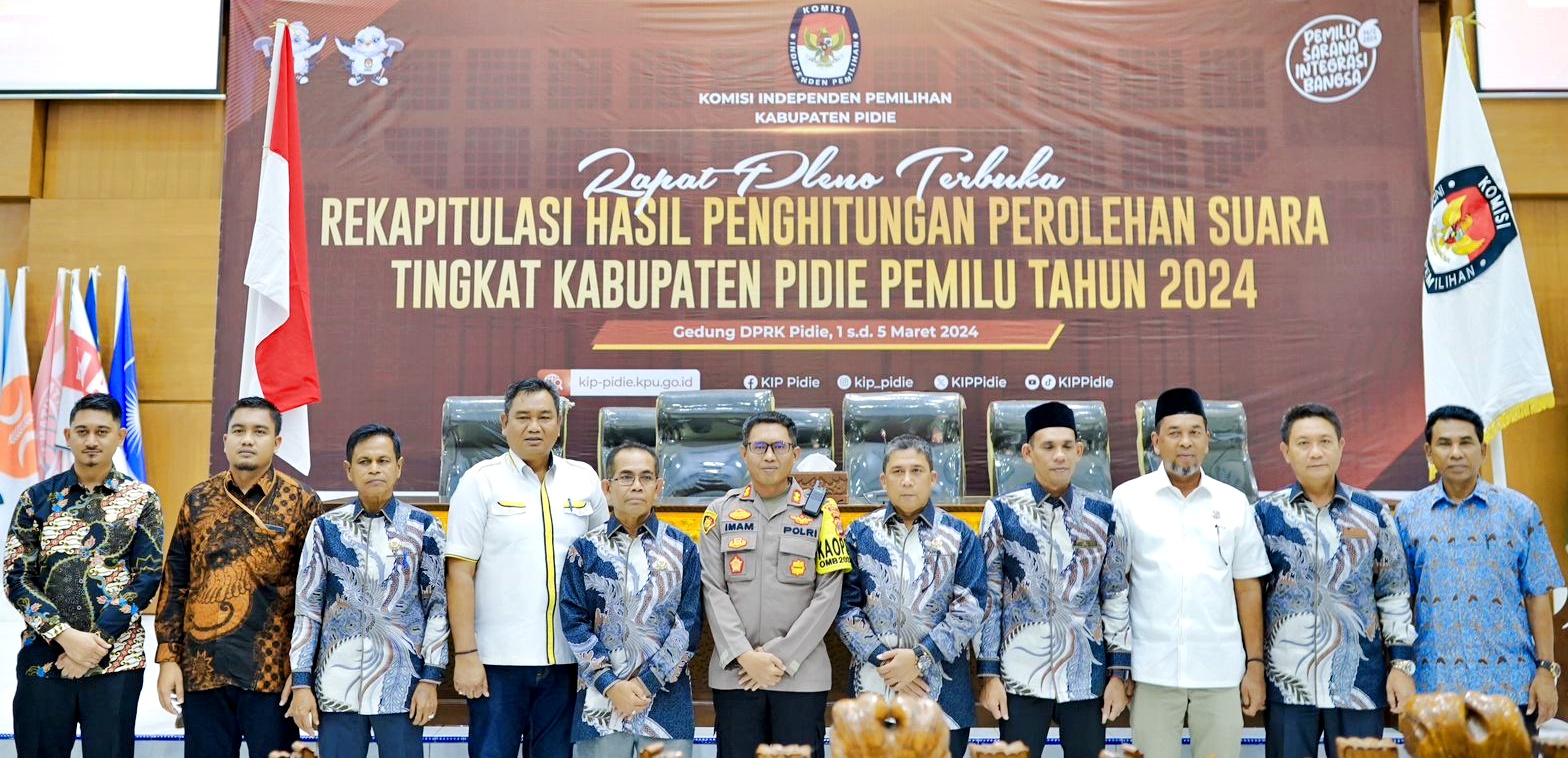 KIP Pidie Mulai Rekap Suara Tingkat Kabupaten